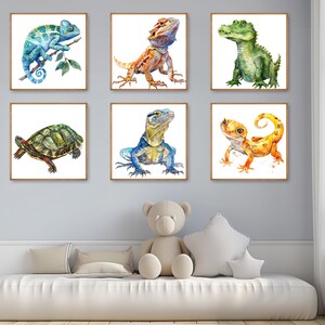 Watercolor Reptiles PNG Clipart Bundle, Chameleon, Lizard, Skink, Snake ...