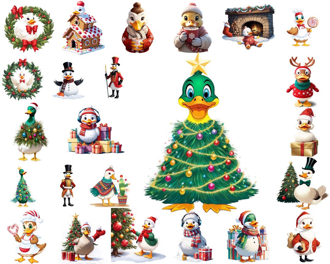 Christmas Duck Clipart Bundle: Holiday PNG Images (digital Download) - Etsy