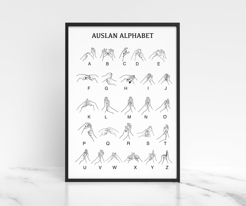 AUSLAN Alphabet Poster DIGITAL DOWNLOAD Australian Sign Language ...