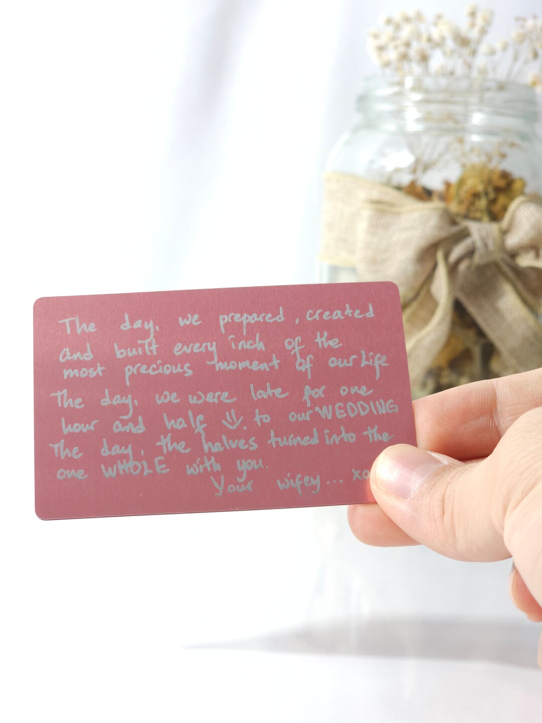 Personalized Metal Wallet Insert Card With Custom Engraving on Two Side ...