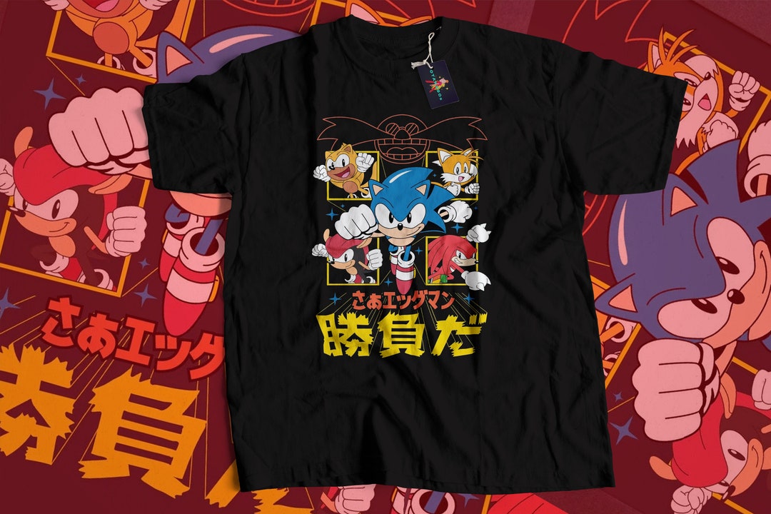 Sonic Retro Inspired Japanese Anime Shirt, the Hedgehog T-shirt, Sonic ...