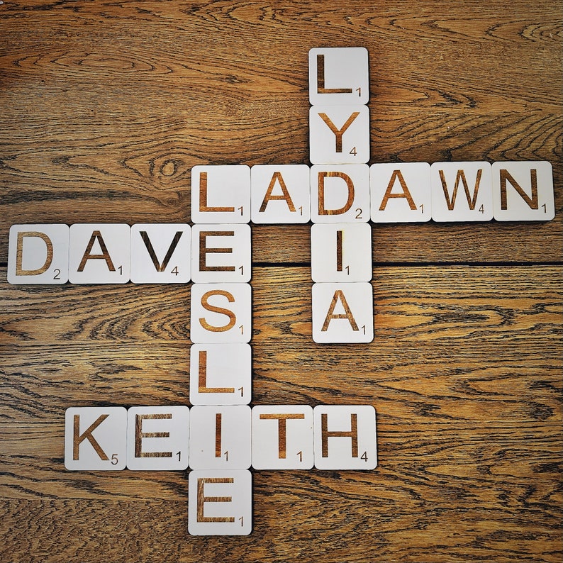 SCRABBLE Wall Tiles | Laser Engraved | Customizable - Etsy