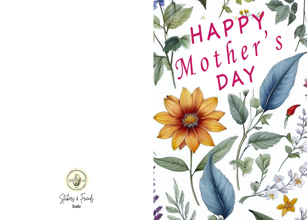 Happy Mothers Day Printable Card Digital Mothers Day Card Greeting