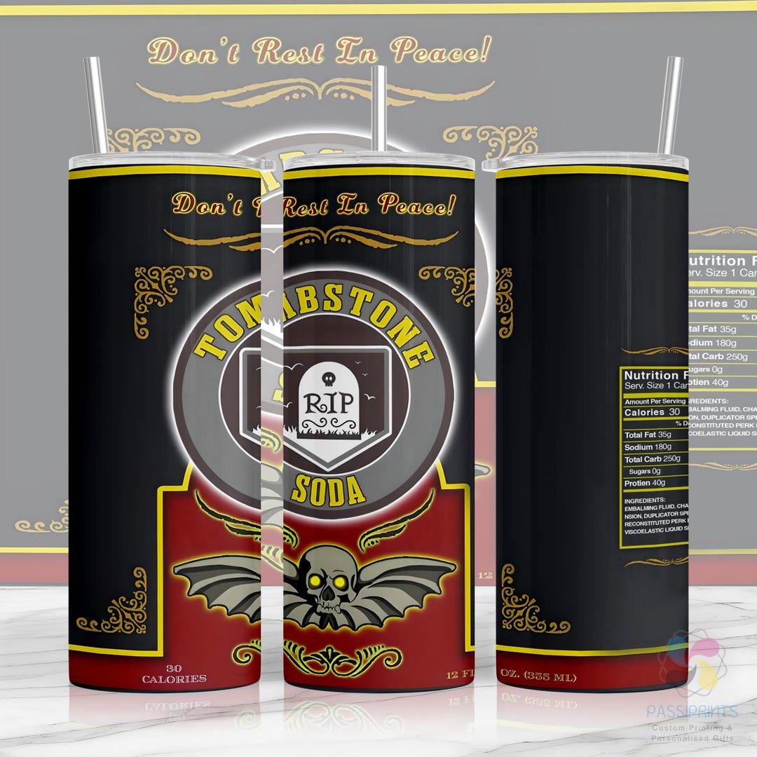 Zombies Perk a Cola, COD Tombstone 20 Oz Seamless Tumbler Wrap Design ...