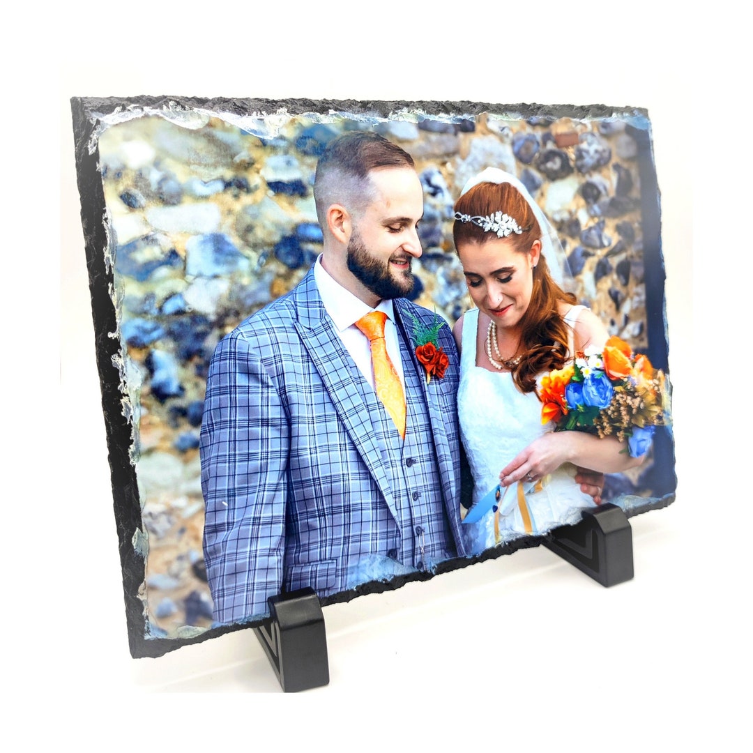 Custom Photo Slate, Personalised Photo Slate Gift, Photo Rock Slate ...