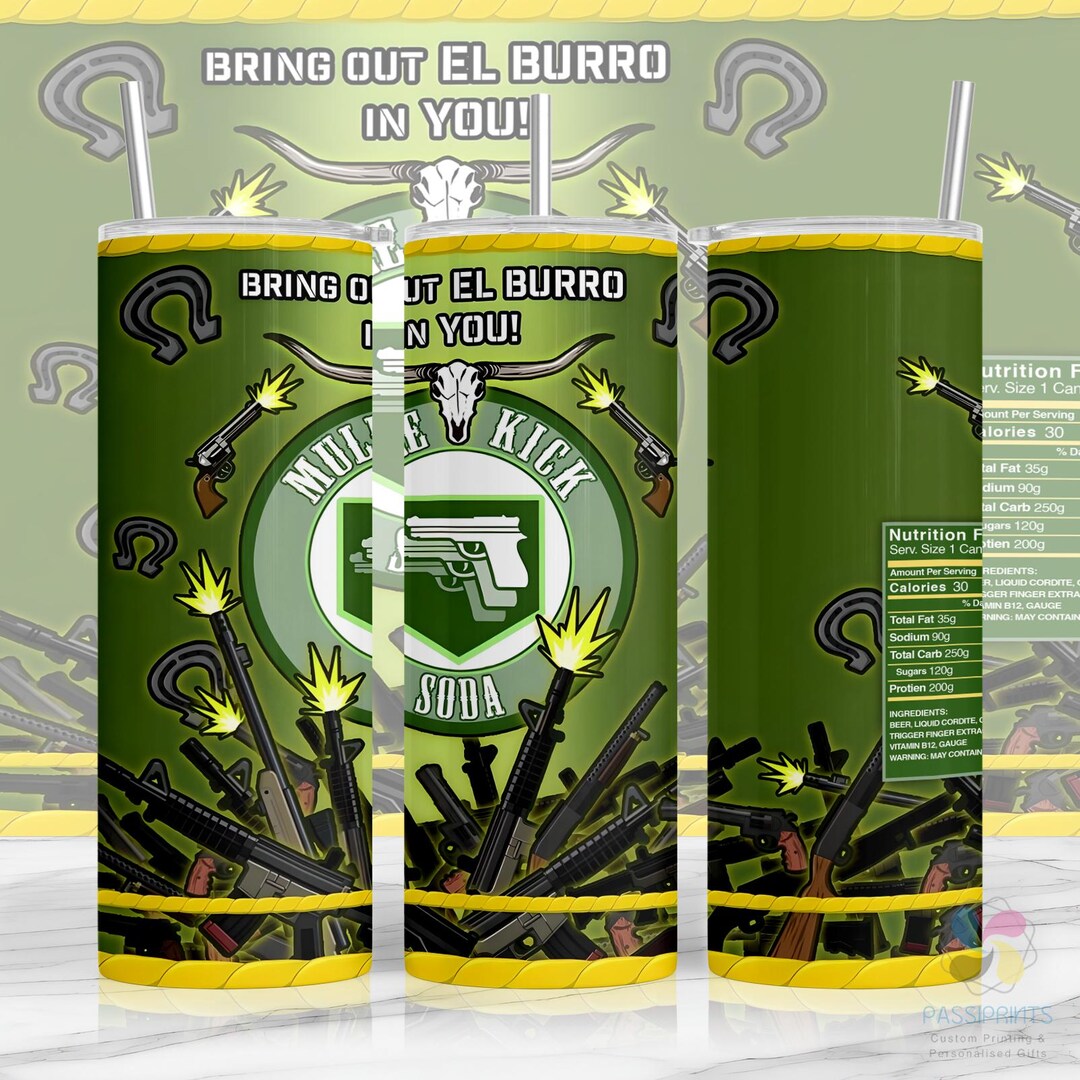 Zombies Perk a Cola, COD Mule Kick 20 Oz Seamless Tumbler Wrap Design ...