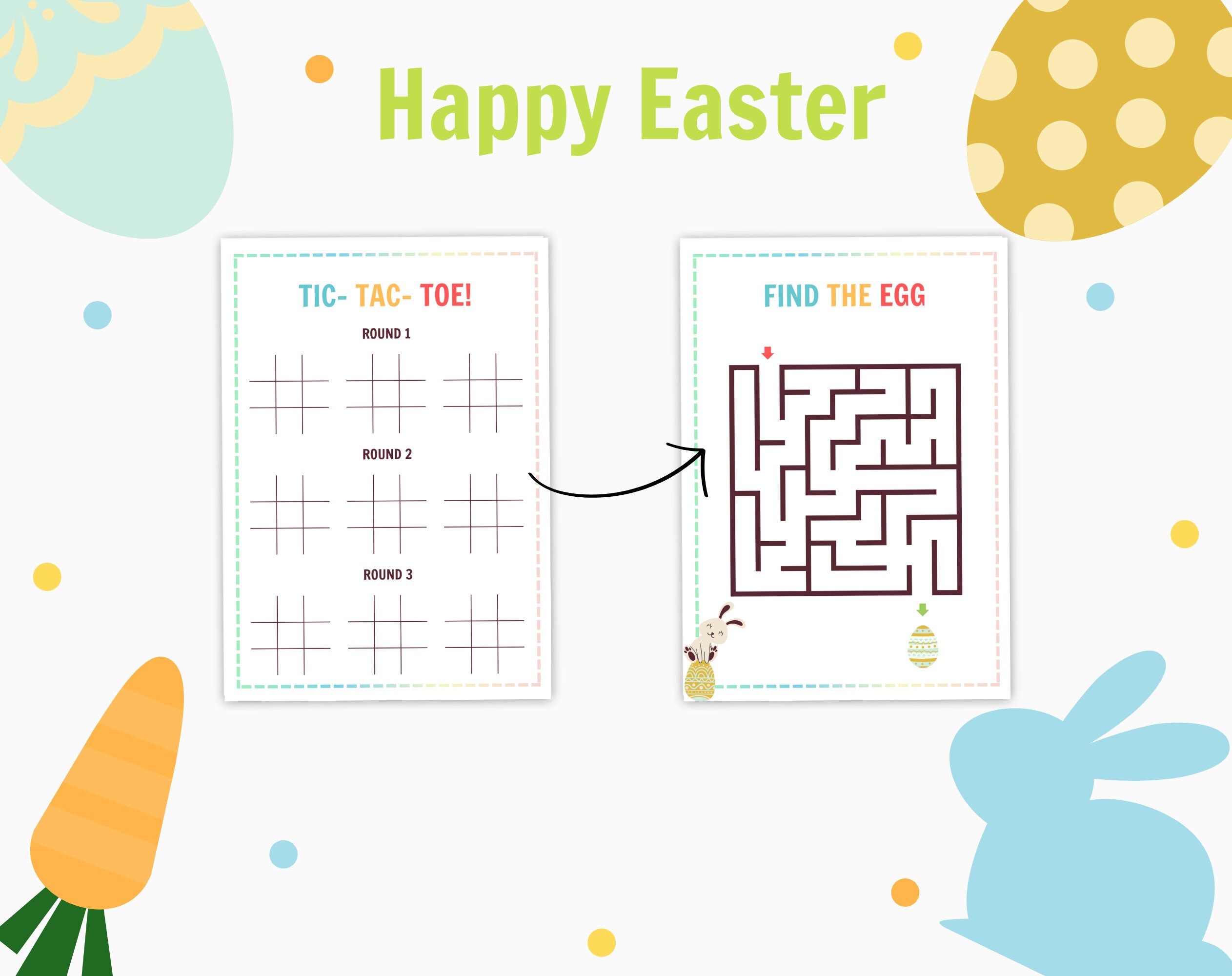Printable Easter Games, Happy Easter Games Template, Easter Games for Kids and Family, Easter ...