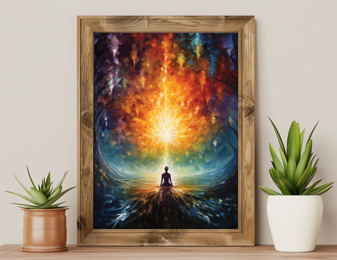 Your Inner Light Meditation Wall Art - Colorful Spiritual Decor Digital ...