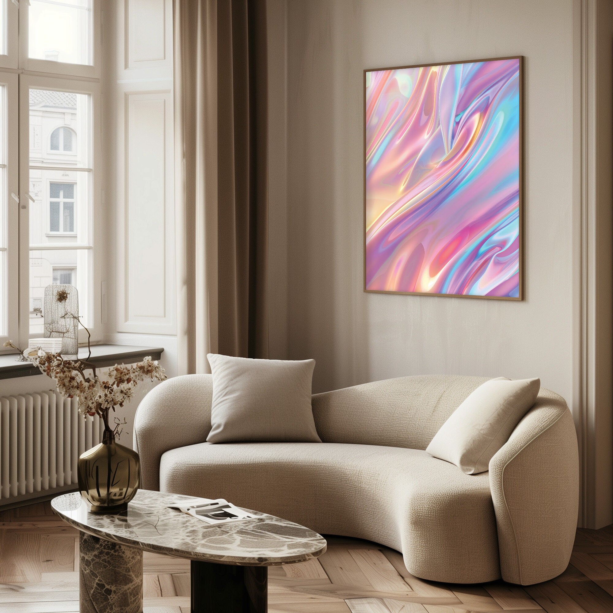Metallic Aura Poster - Vibrant Chrome Holographic Poster - Trendy ...