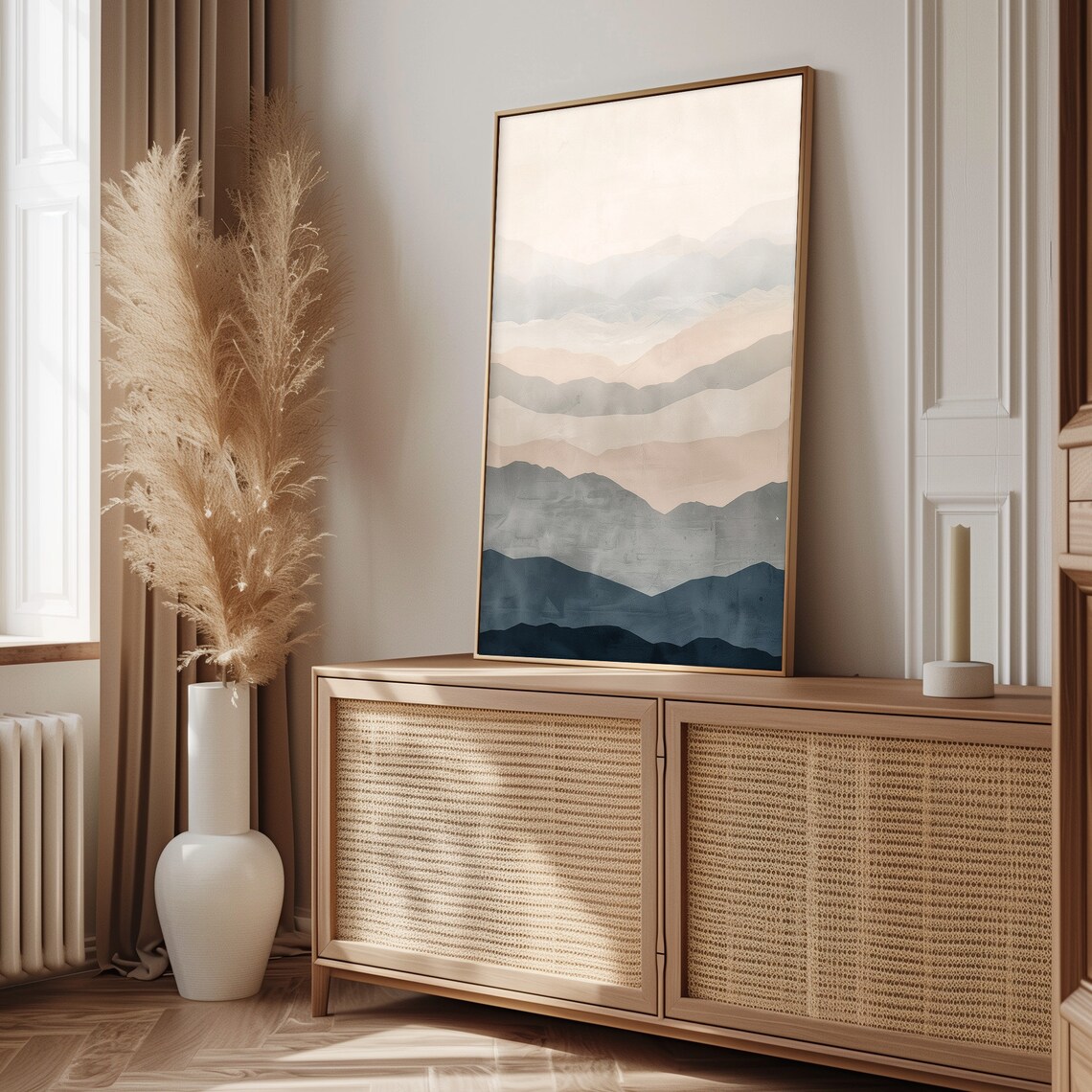 Japandi Watercolor Wall Art Print Abstract Japanese Landscape Modern ...