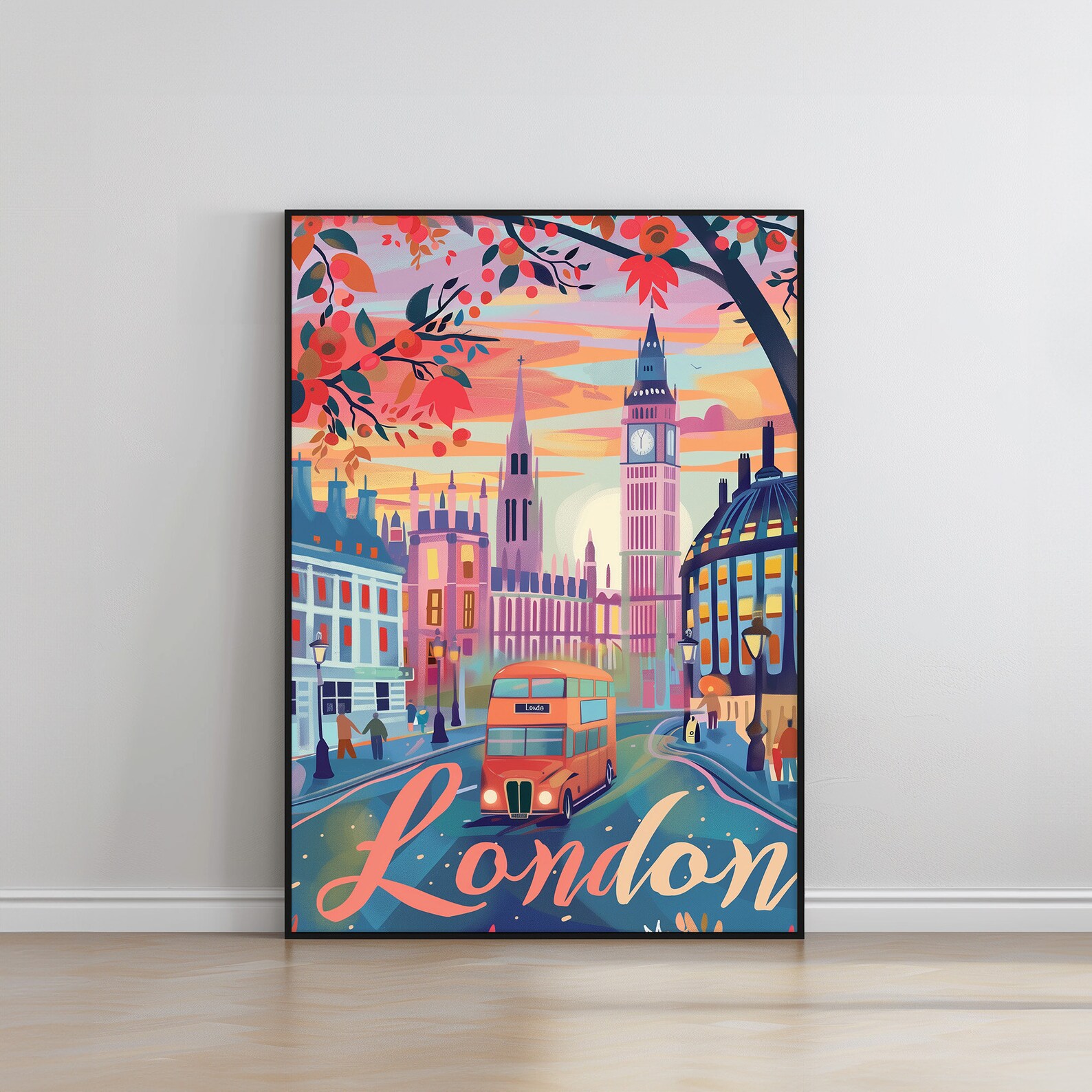 Vintage London Travel Poster - Colorful London Wall Art - Retro Great ...