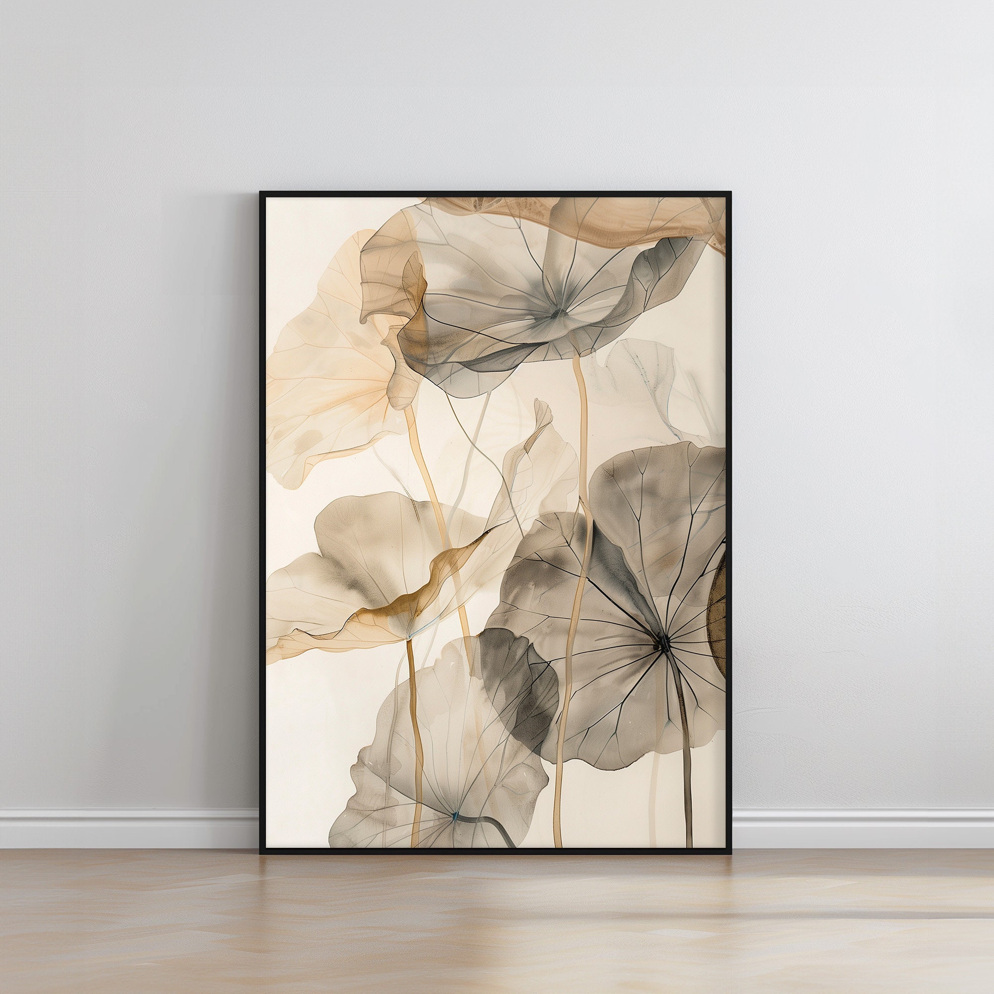 Floral Japandi Wall Art Print - Abstract Wabi Sabi Print - Modern ...