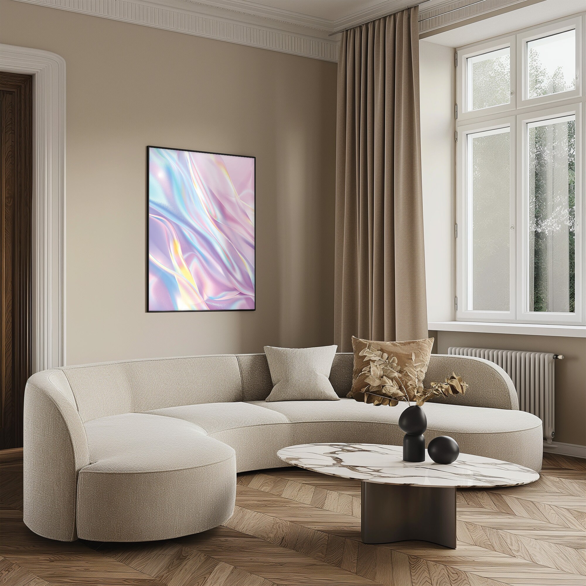 Metallic Aura Poster Vibrant Chrome Holographic Poster Trendy Aesthetic ...