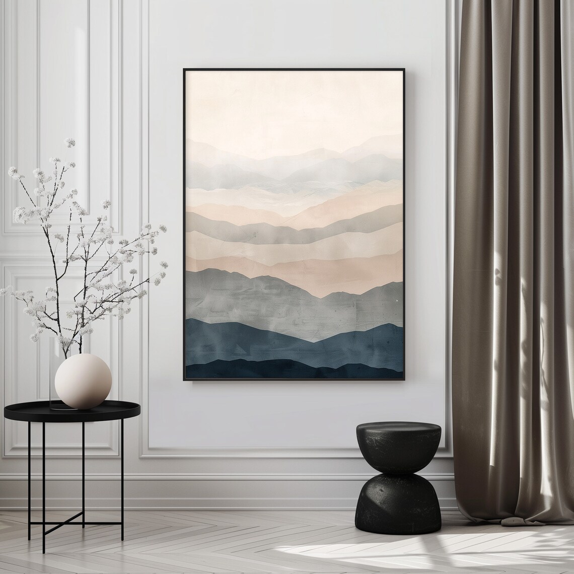Japandi Watercolor Wall Art Print Abstract Japanese Landscape Modern ...