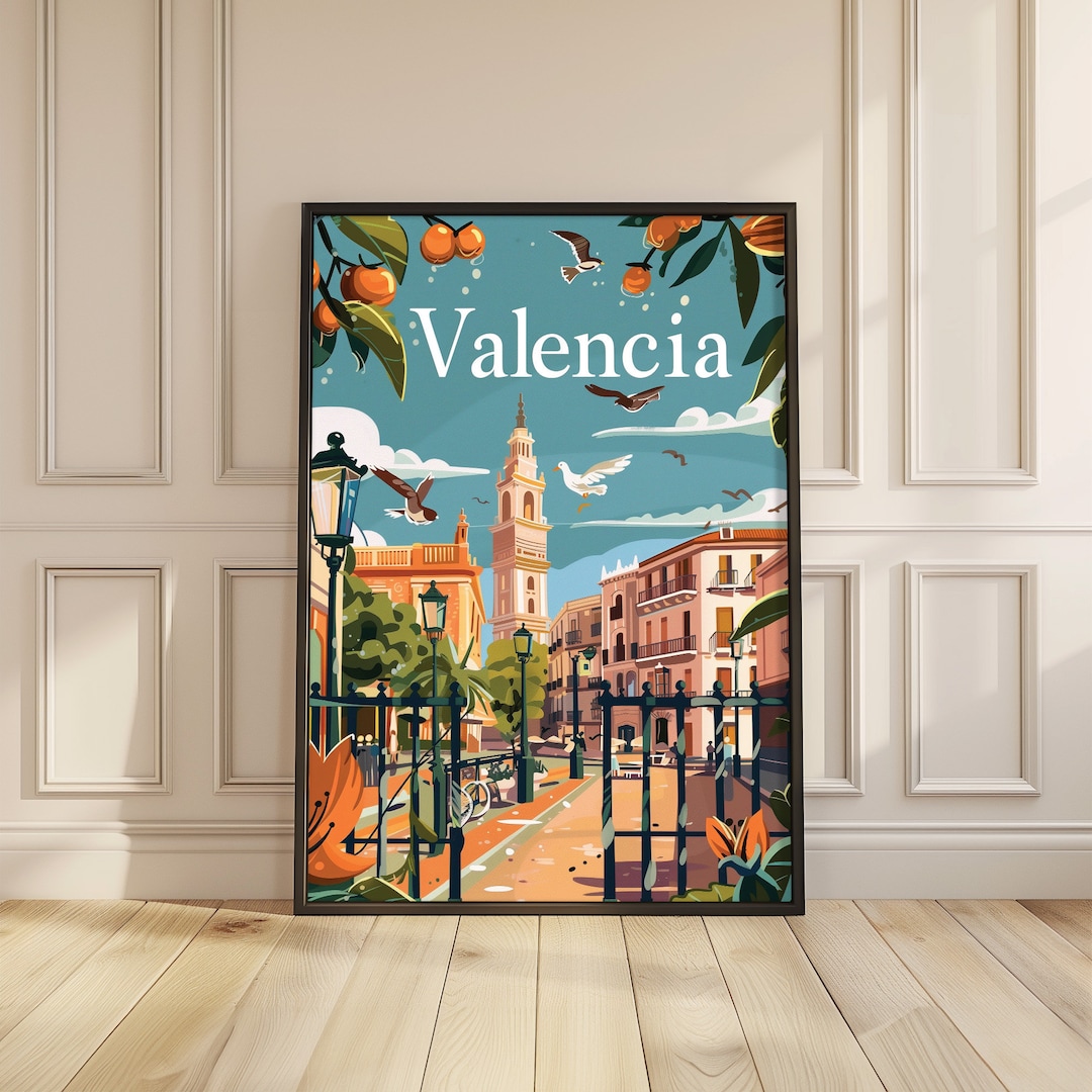 Vintage Valencia Travel Poster - Colorful Valencia Wall Art - Retro ...