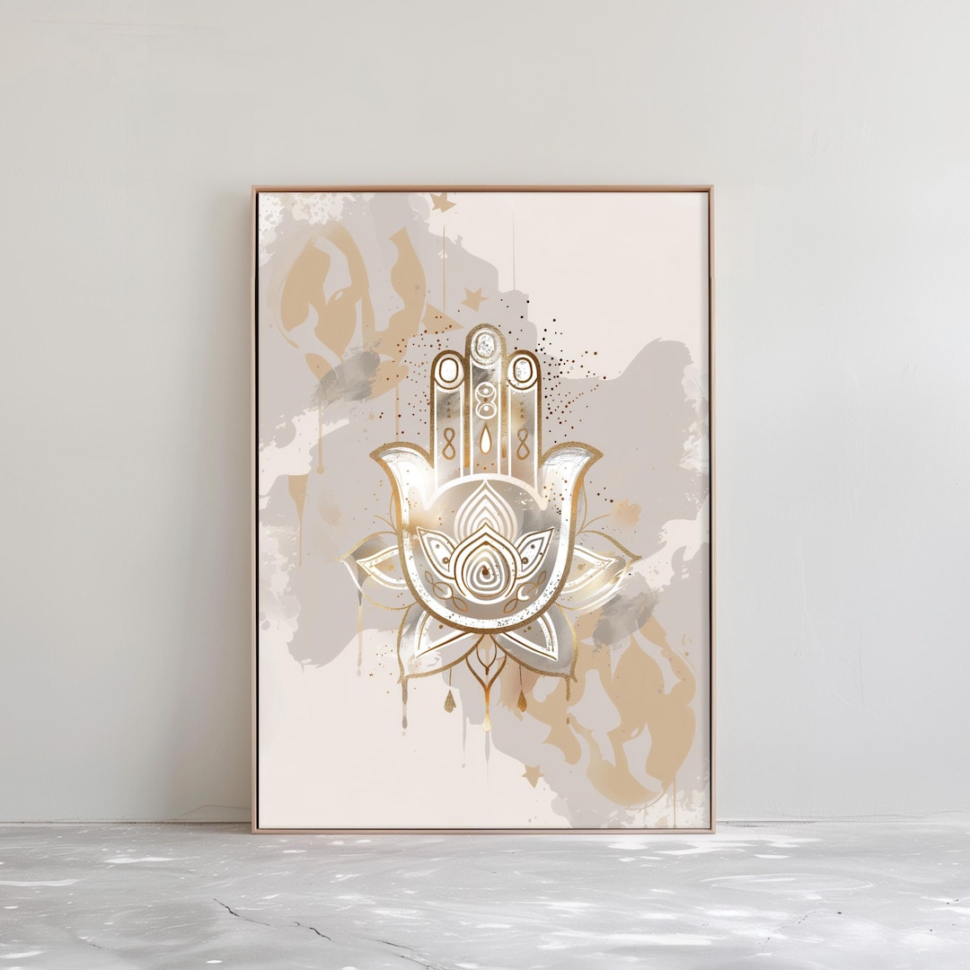 Watercolor Hamsa Wall Art - Protection Symbol Poster - Spiritual ...