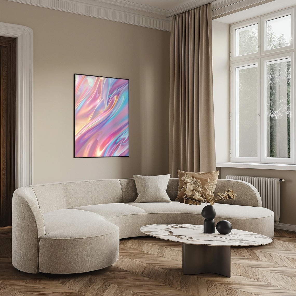 Metallic Aura Poster - Vibrant Chrome Holographic Poster - Trendy ...