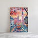 Vintage London Travel Poster - Colorful London Wall Art - Retro Great ...
