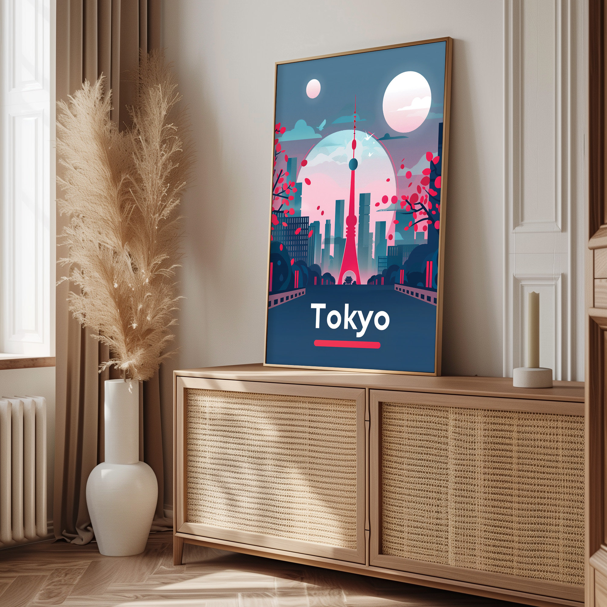 Tokyo Travel Poster Colorful Tokyo Wall Art Japan Travel Poster Japan ...