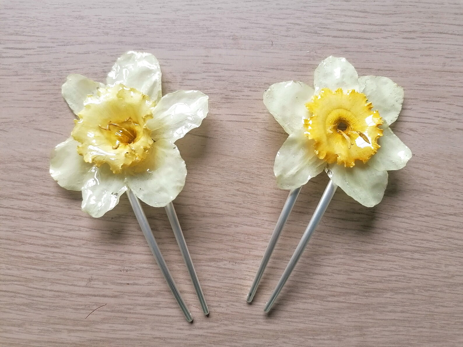 Real Flowers Hair Pins - Daffodil Hair Pin - for Brides and Bridesmaids ...