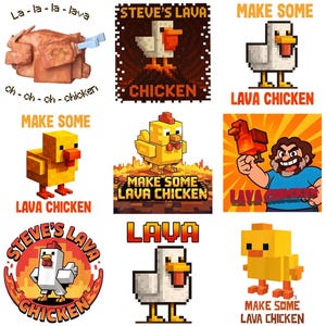 Lava Chicken Bundle PNG, Retro Gamer File PNG, Funny Teen Boy, Meme ...
