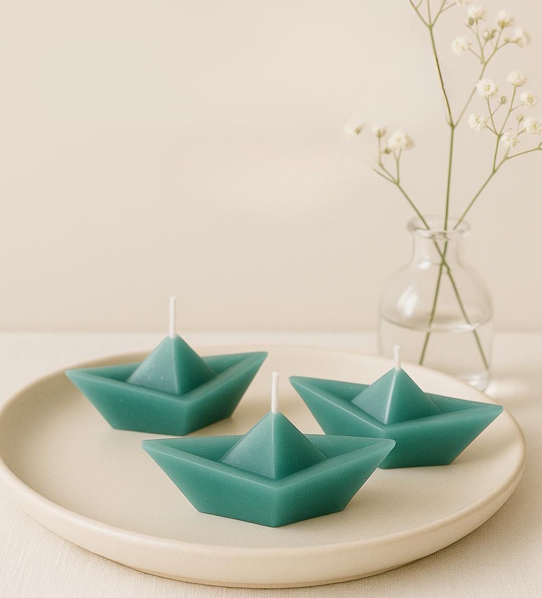 Set of 3 Floating Boat Candles, Nautical Decoration for Weddings, Party ...