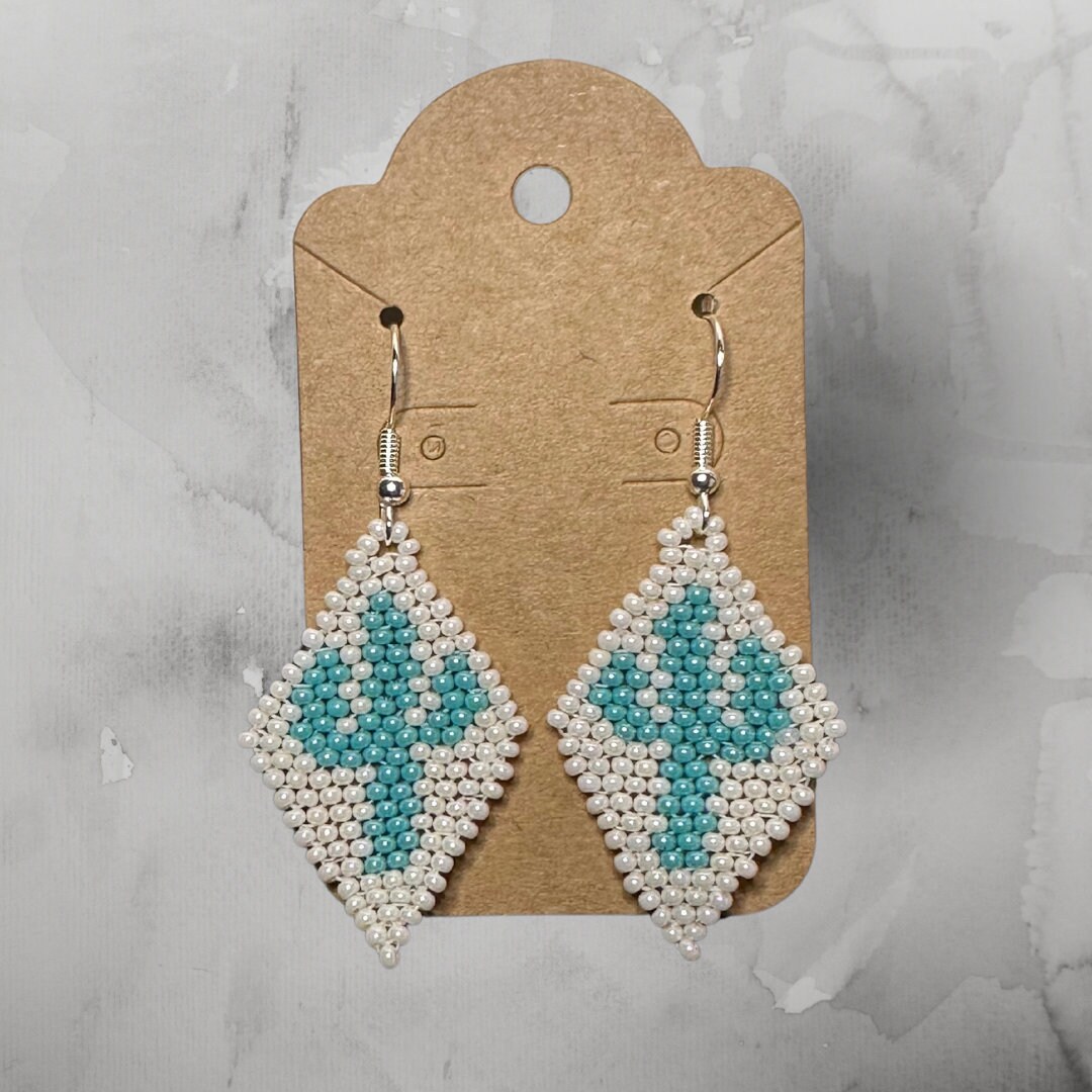 Hand Made Beaded Cactus Earrings - Etsy