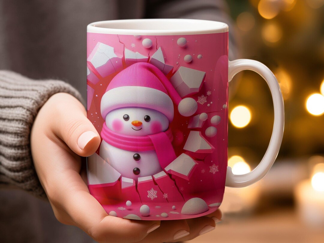 Cute Snowman Christmas Mug, Holiday Coffee Mug, Winter Hot Chocolate ...