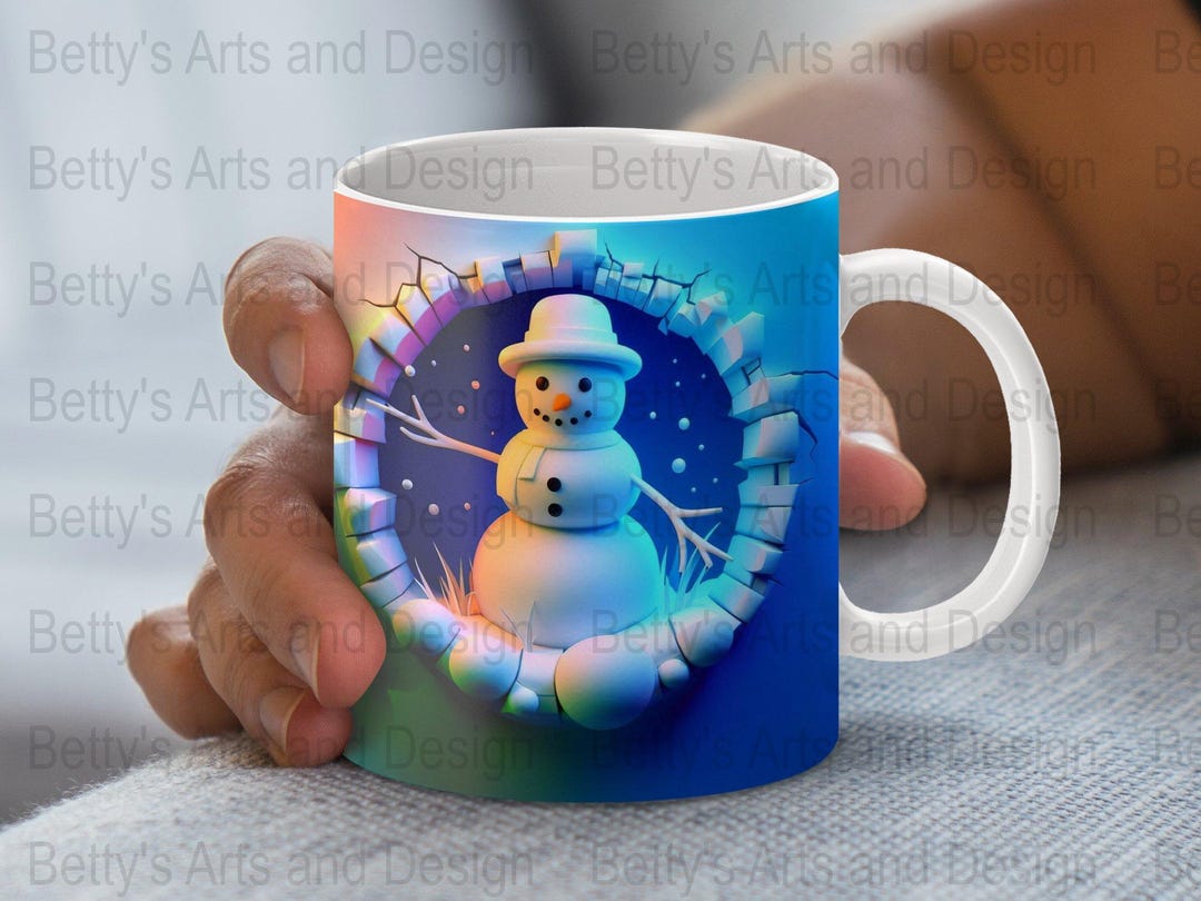 Snowman Mug, Winter Mug Design, 11oz 15oz Ceramic Mug, Christmas Mug ...