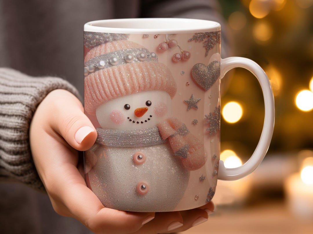 Christmas Snowman Mug, Coffee Mug, Cute Winter Mug, Festive Hot Cocoa ...