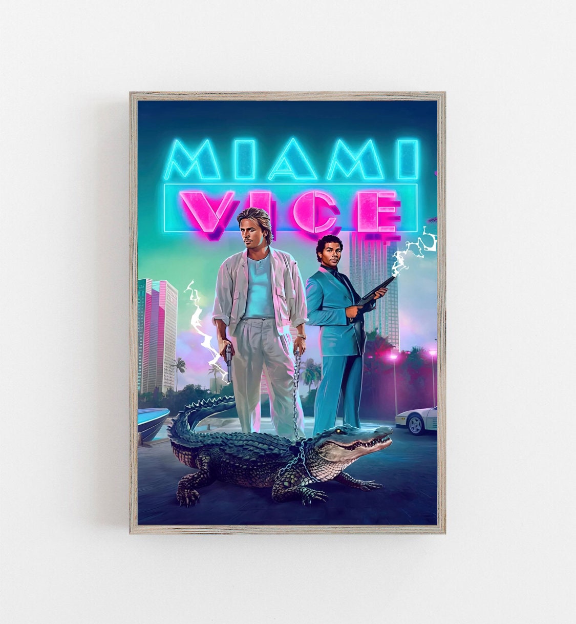 Miami Vice 1984 Cult 80's TV Series Poster Canvas Matte Silk A1 A2 A3 A4 A5 A6 11х17 18Х24 24Х36 ...