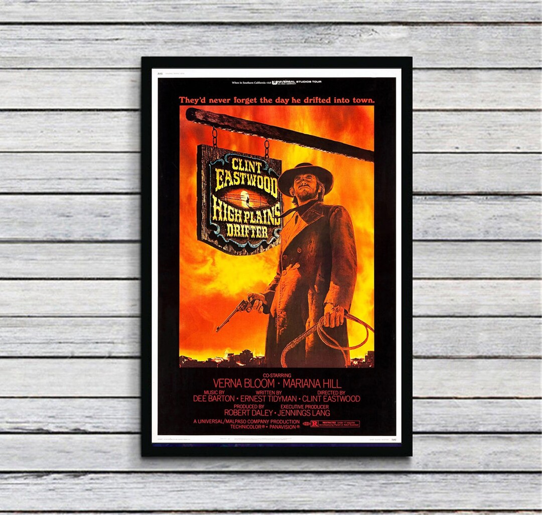 High Plains Drifter 1973 Classic Western Movie Poster Canvas Matte Silk ...
