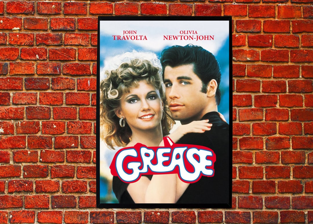 Grease 1978 Classic Romance Movie Poster Canvas Matte Silk A1 A2 A3 A4 ...