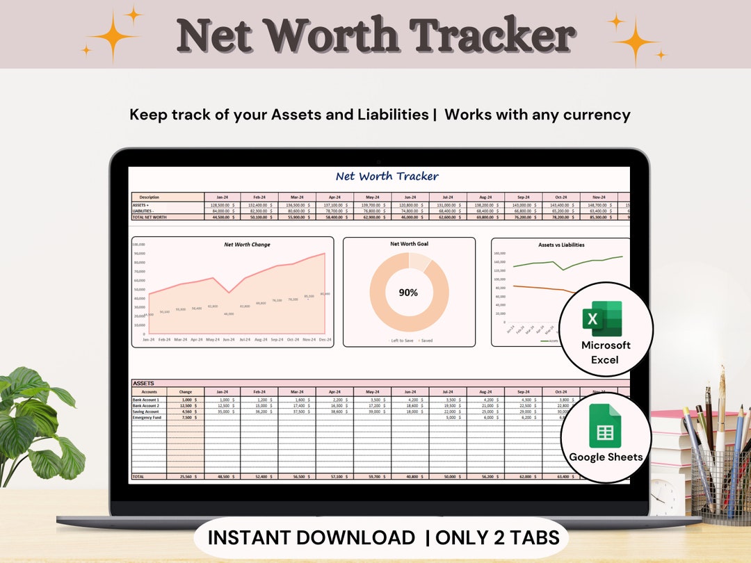 Net Worth Tracker Spreadsheet Google Sheets Net Worth Calculator Excel ...