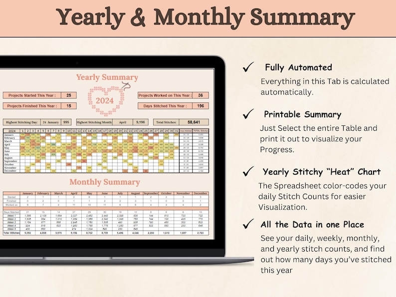 Google Sheets Cross Stitch Planner Spreadsheet With DMC Anchor ...