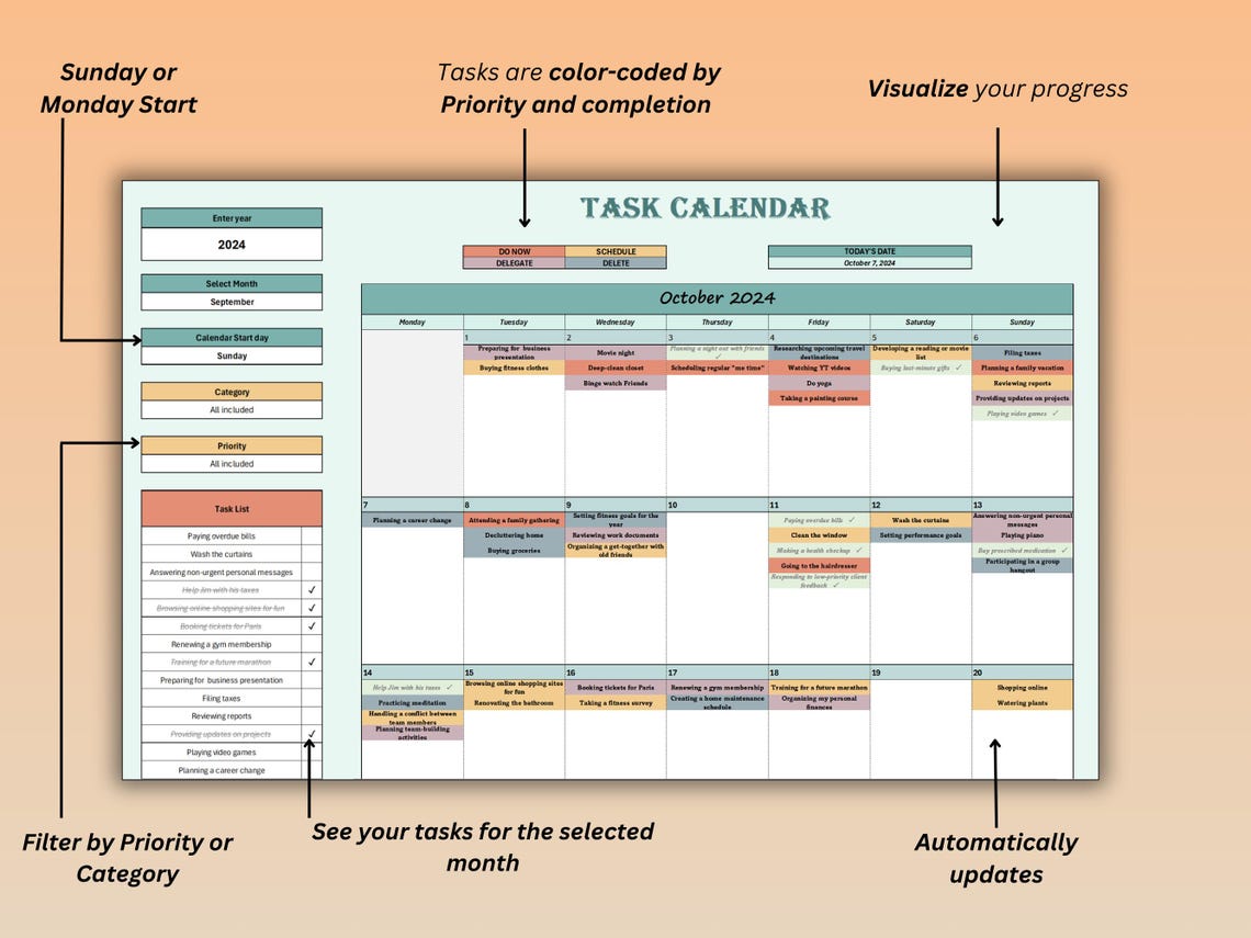 Excel 365 Task Priority Tracker Eisenhower Matrix Google Sheets Urgent ...