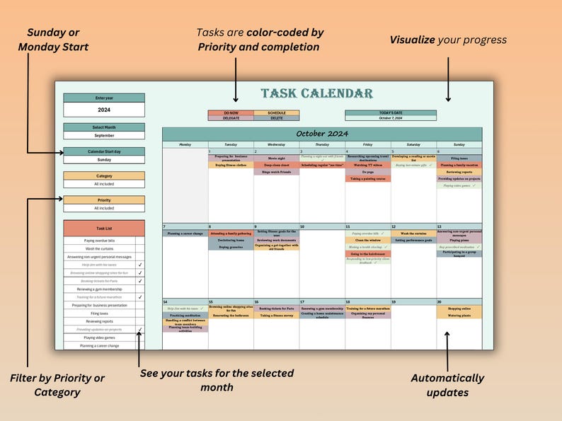 Excel 365 Task Priority Tracker Eisenhower Matrix Google Sheets Urgent ...