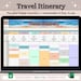 Travel Itinerary Template Google Sheets Digital Itinerary Excel Girls ...