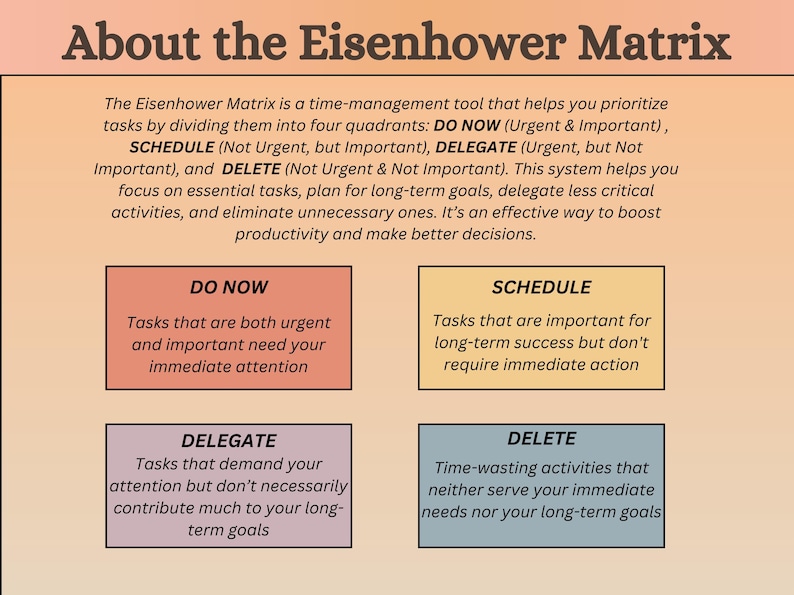 Eisenhower Matrix Excel Decision Matrix Google Sheets Task Priority ...