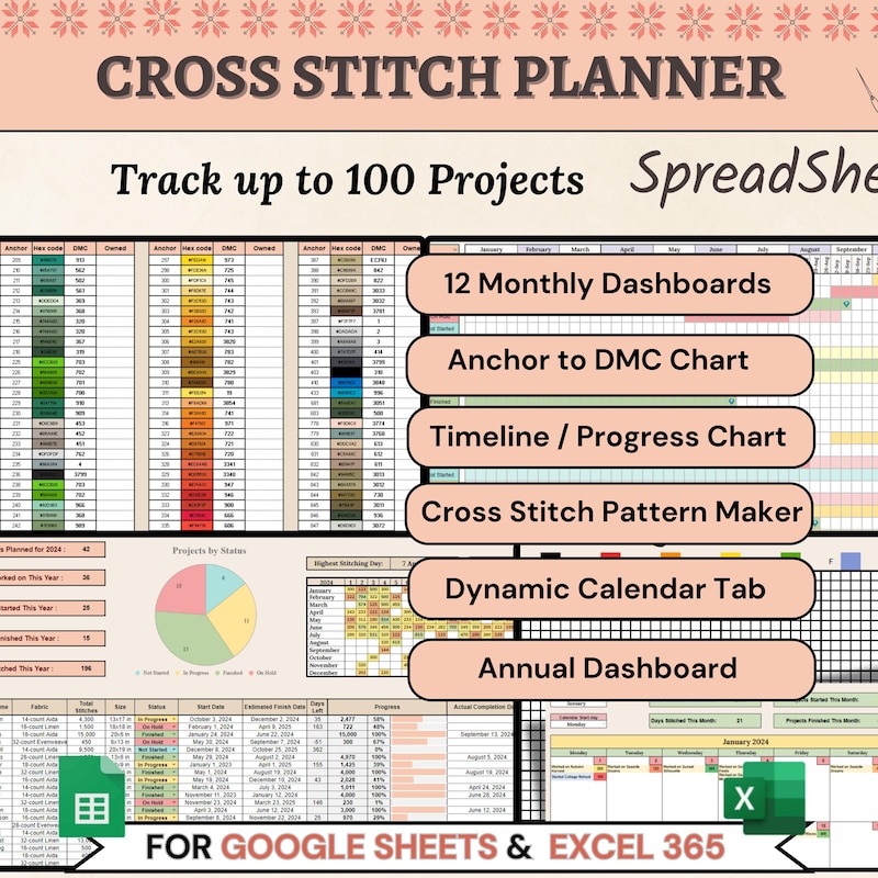 Spreadsheets Cross Stitch - Etsy UK