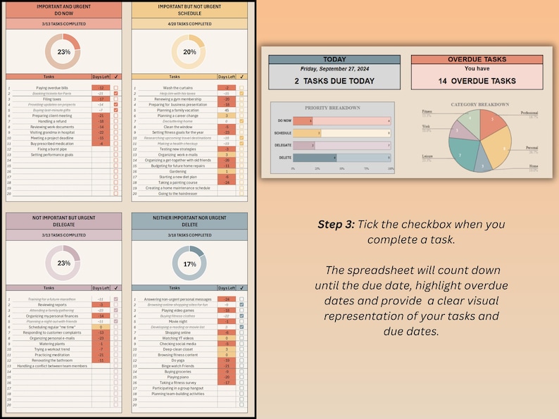 Eisenhower Matrix Excel Decision Matrix Google Sheets Task Priority ...