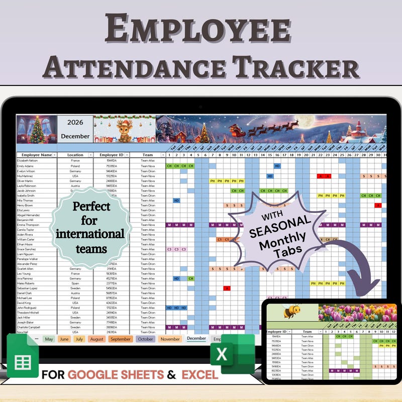 Pto Tracker With Holidays - Etsy