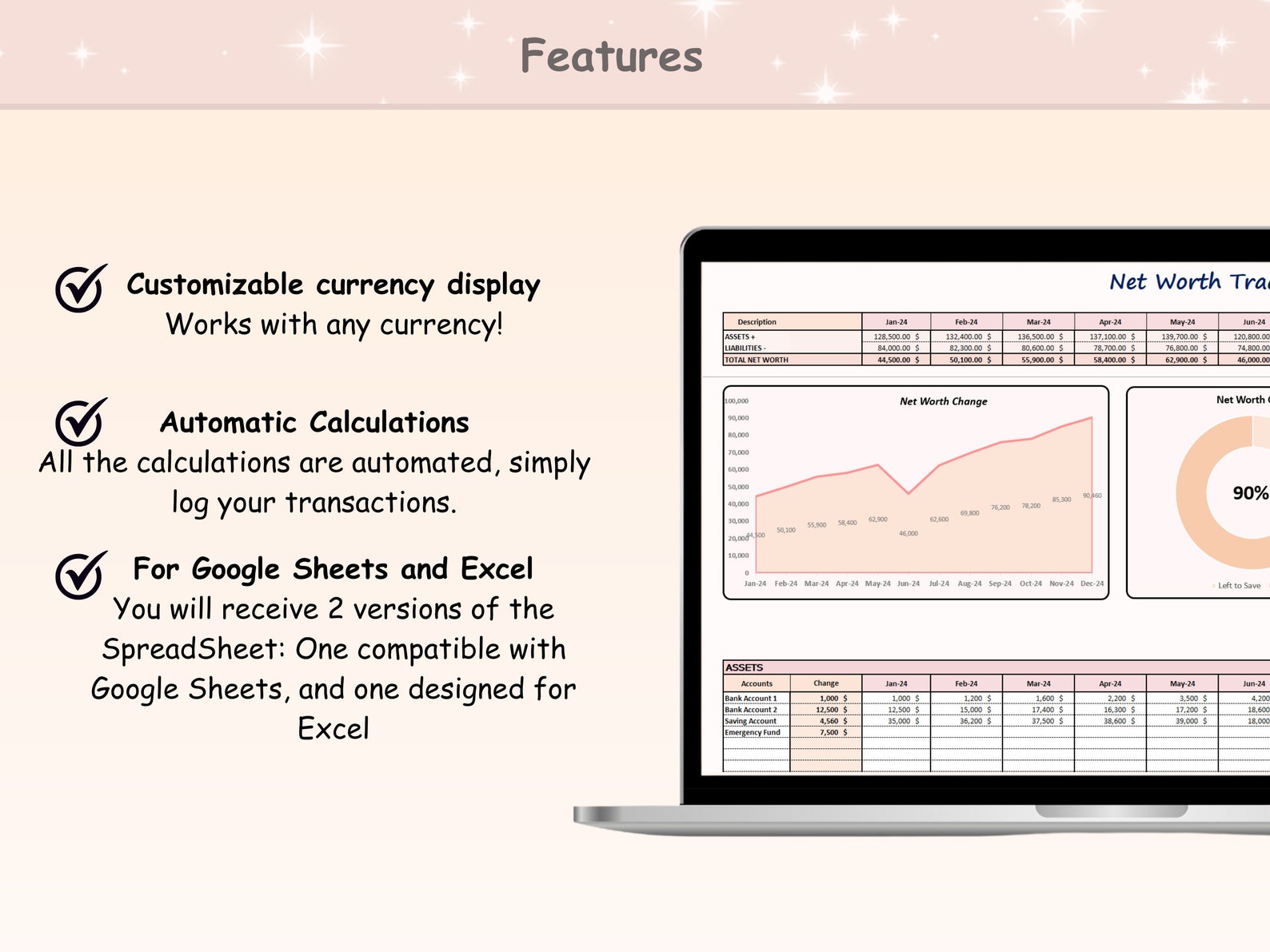 Net Worth Tracker Spreadsheet Google Sheets Net Worth Calculator Excel ...
