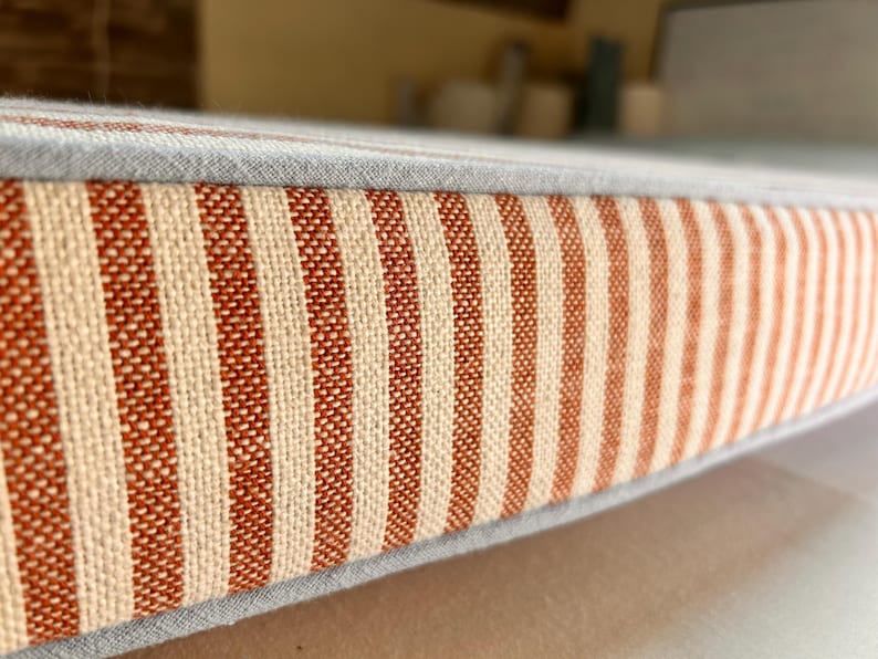 Candy Stripe Box Cushion: Custom Made Cotton Bench Seat - Etsy UK
