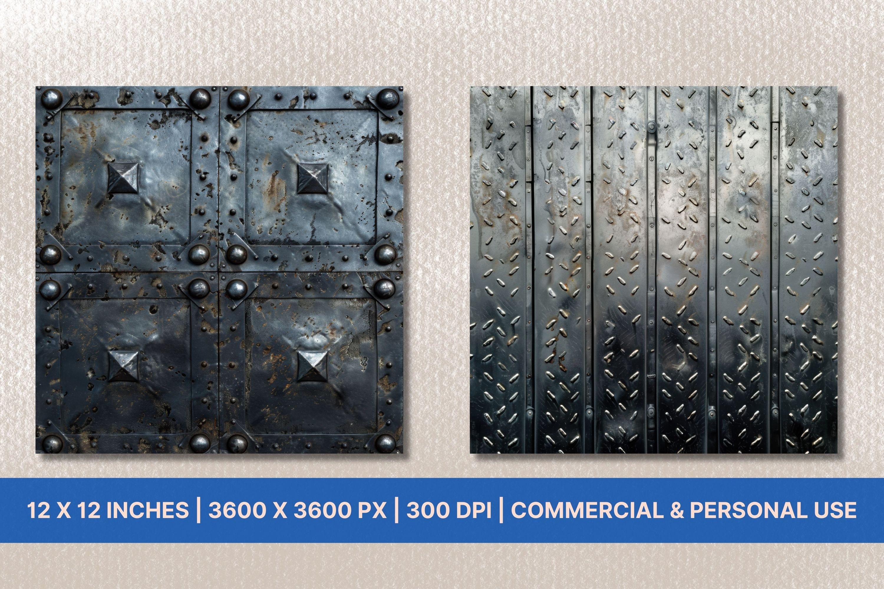 Industrial Metal Texture Digital Paper Pack 12 High-resolution Metal ...