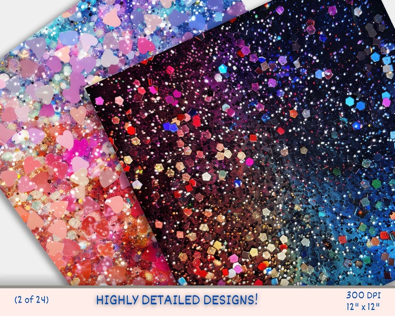 Glitter Digital Paper Scrapbooking DIY Projects Commercial Use High ...