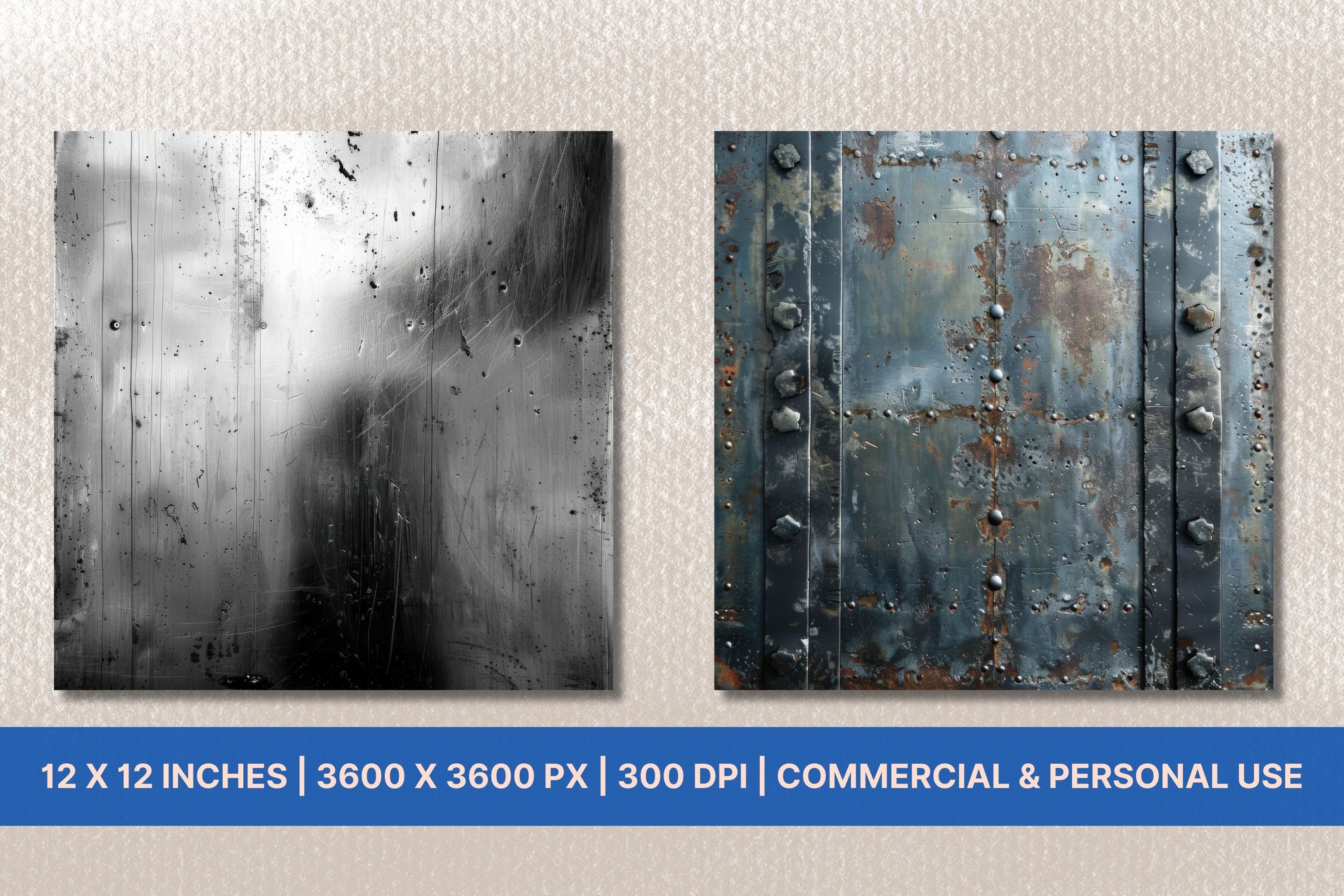 Industrial Metal Texture Digital Paper Pack 12 High-resolution Metal ...