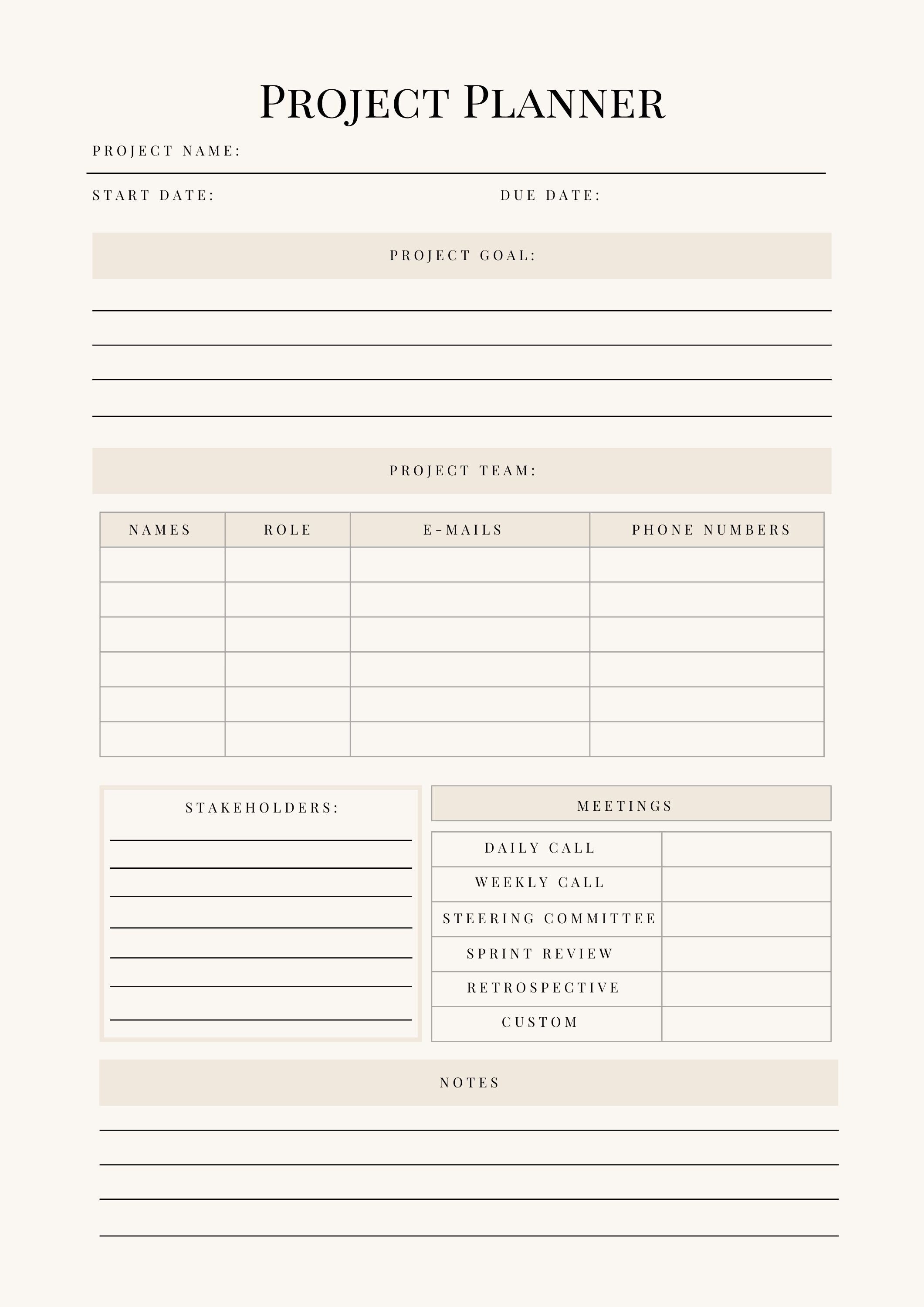 Project Manager Essentials Project Planner - Etsy