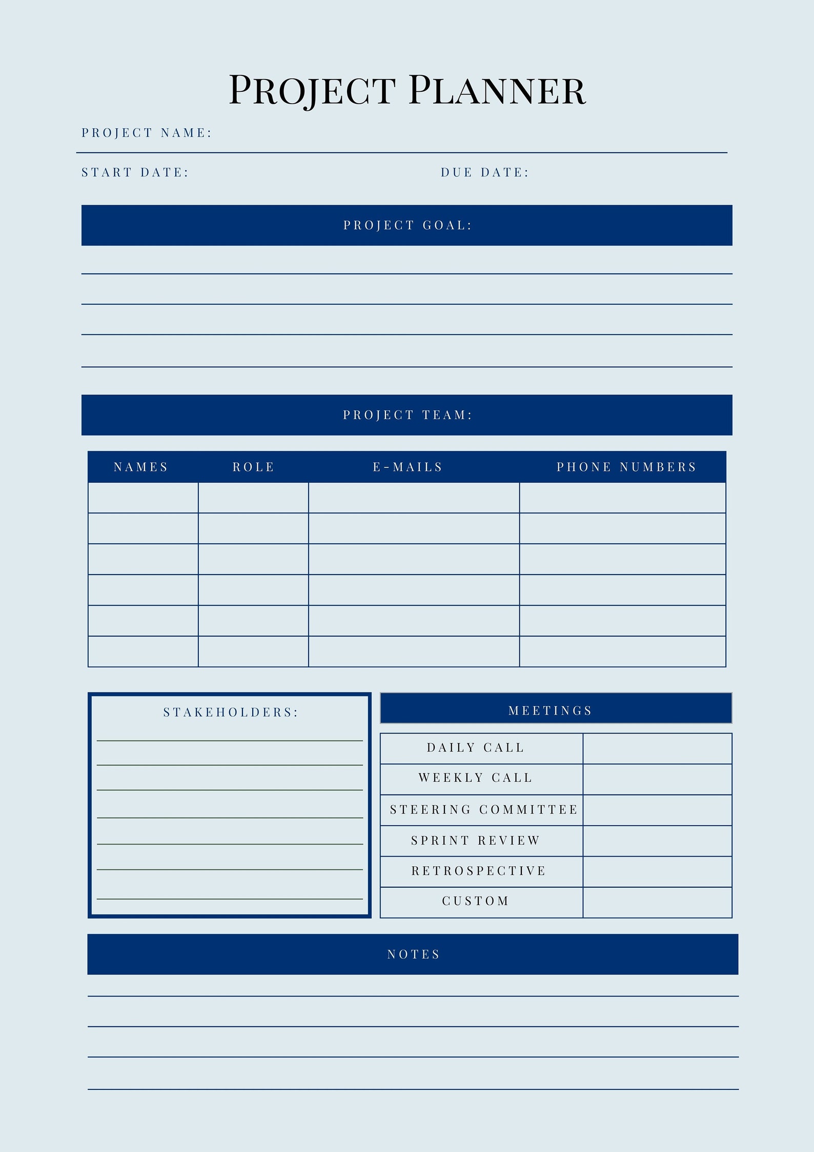 Project Manager Essentials - Project Planner - Etsy