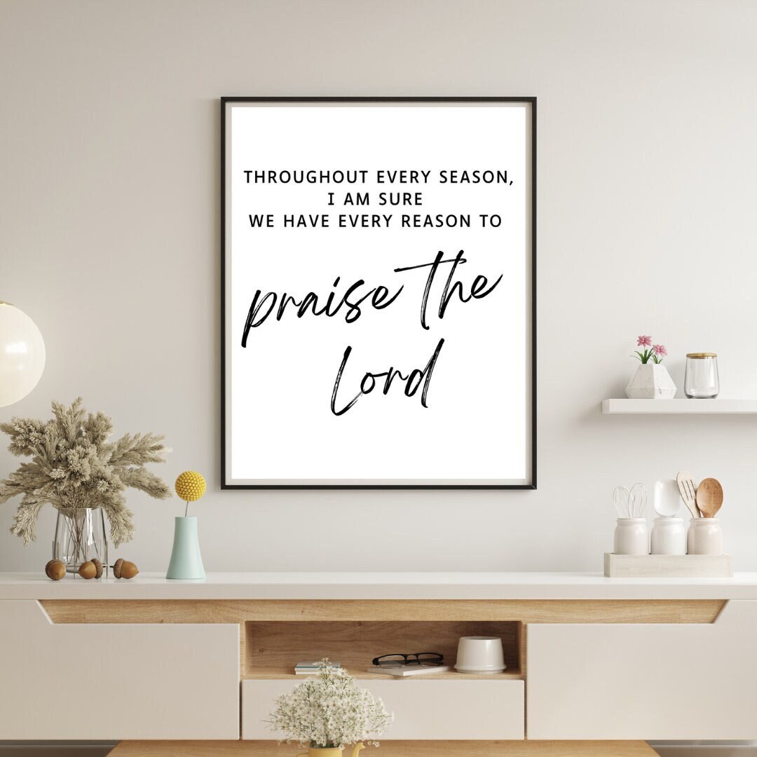 Praise the Lord Wall Art, Christmas Gift Idea, Christian Worship Lyrics ...